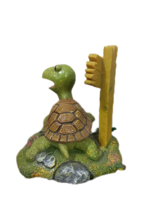 Artificial Tortoise Aquarium Ornament with “NO Fishing” Sign & Air ...
